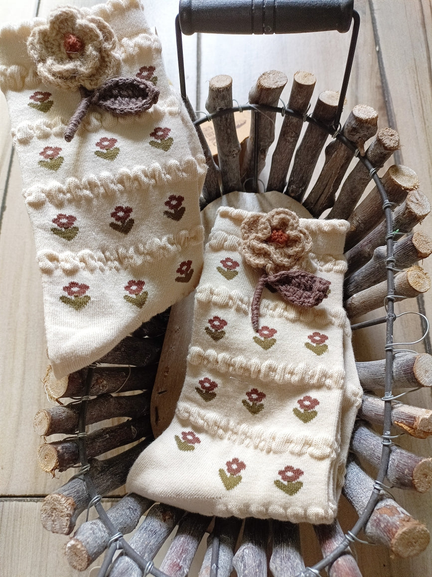 Hand Crocheted Flower Socks– The Cottagecore