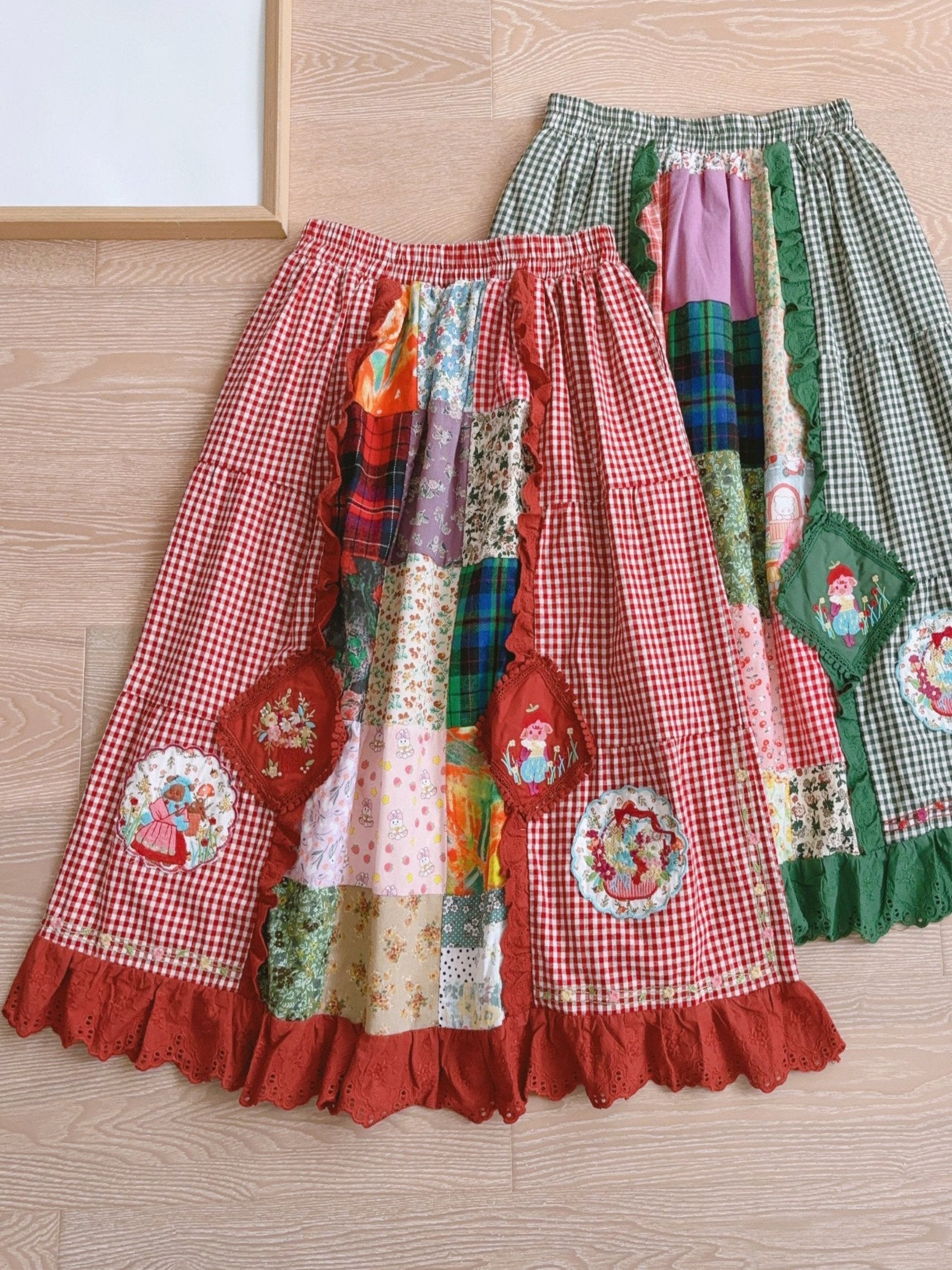 Mori Girl Adorable Patchwork Skirt– The Cottagecore