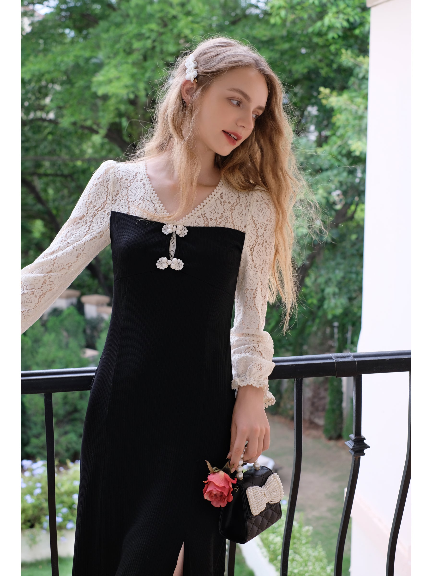 Elegant Lace Patchwork Dress– The Cottagecore