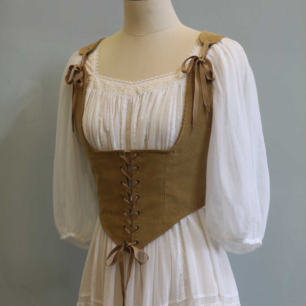 Vintage Cotton Corduroy Corset– The Cottagecore