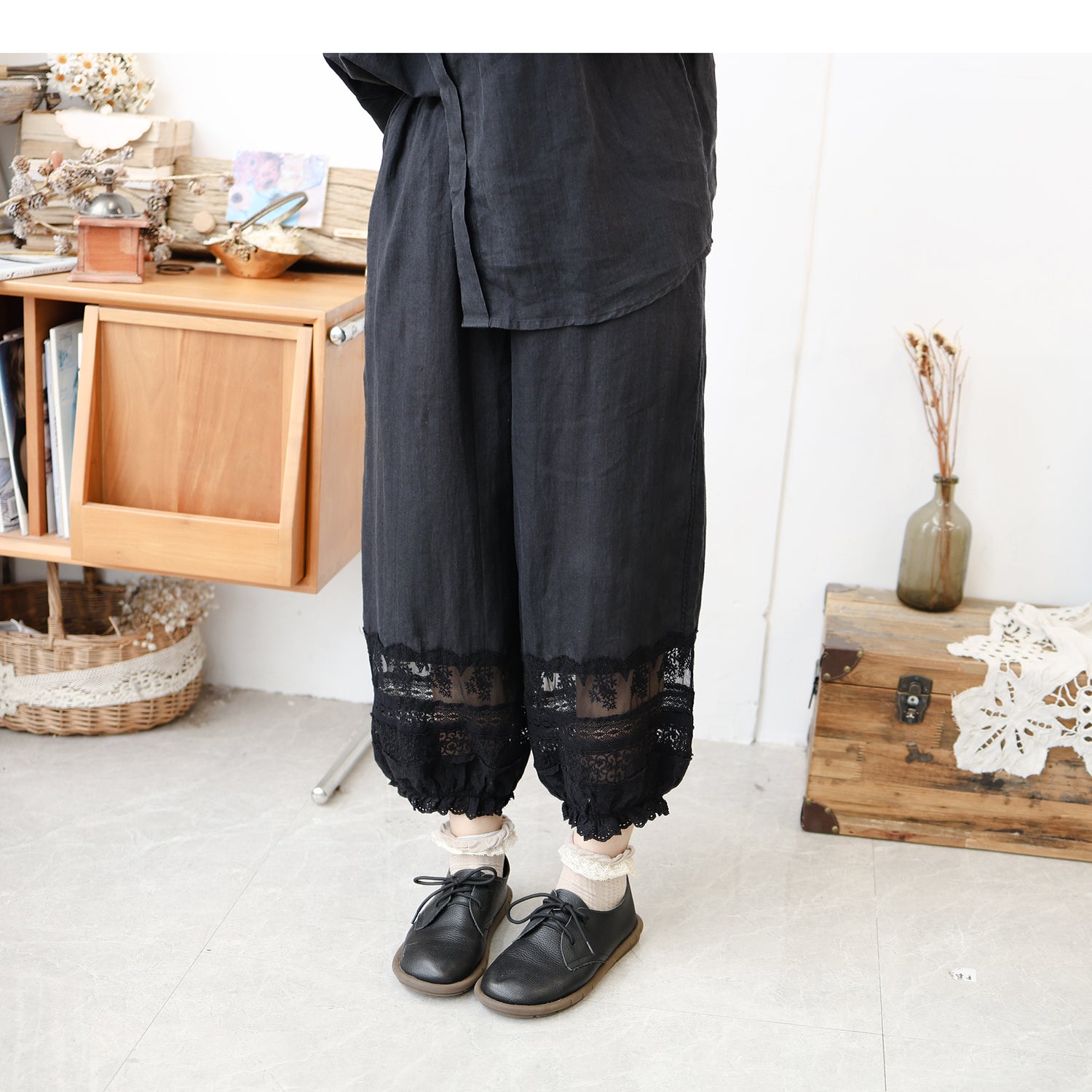 Lace Patchwork Linen Bloomers– The Cottagecore