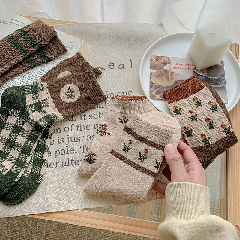 Winter Cottagecore Floral Socks– The Cottagecore