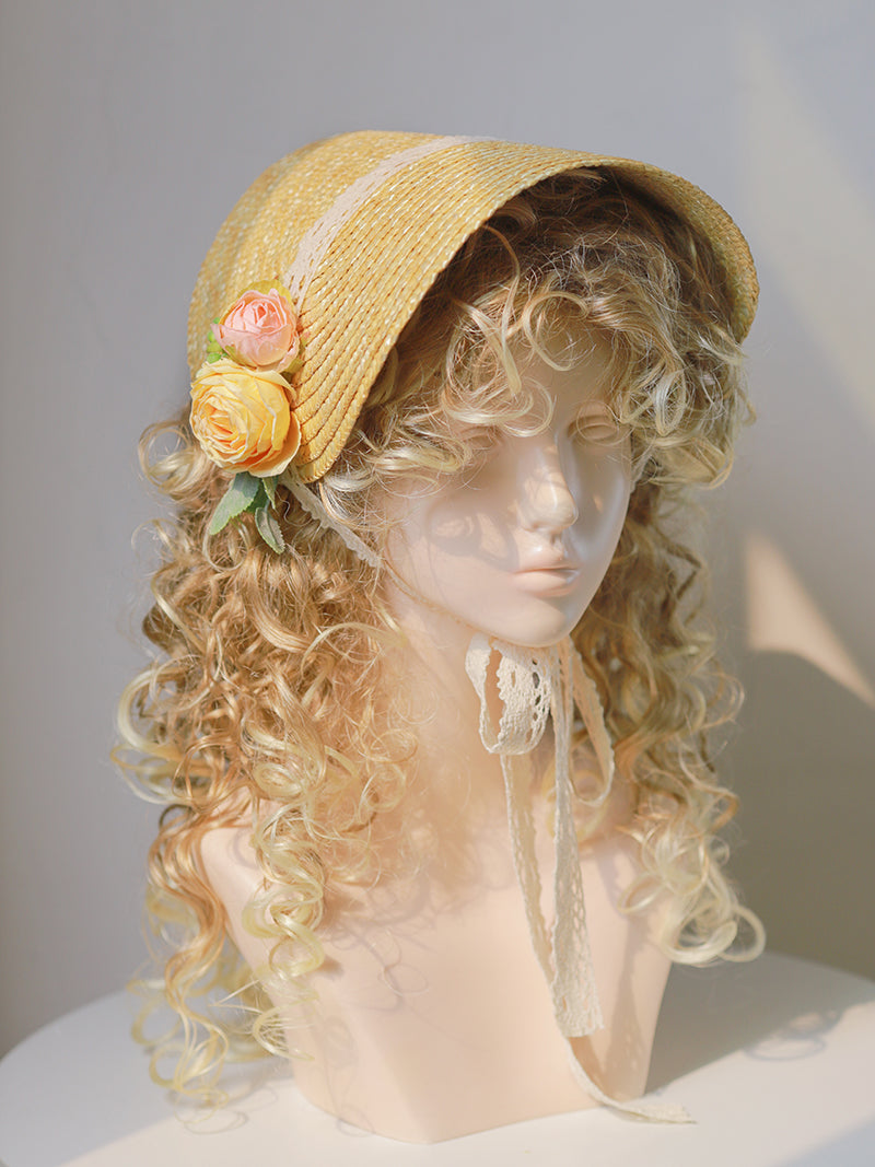 Lace Up Floral Straw Bonnet Hat– The Cottagecore