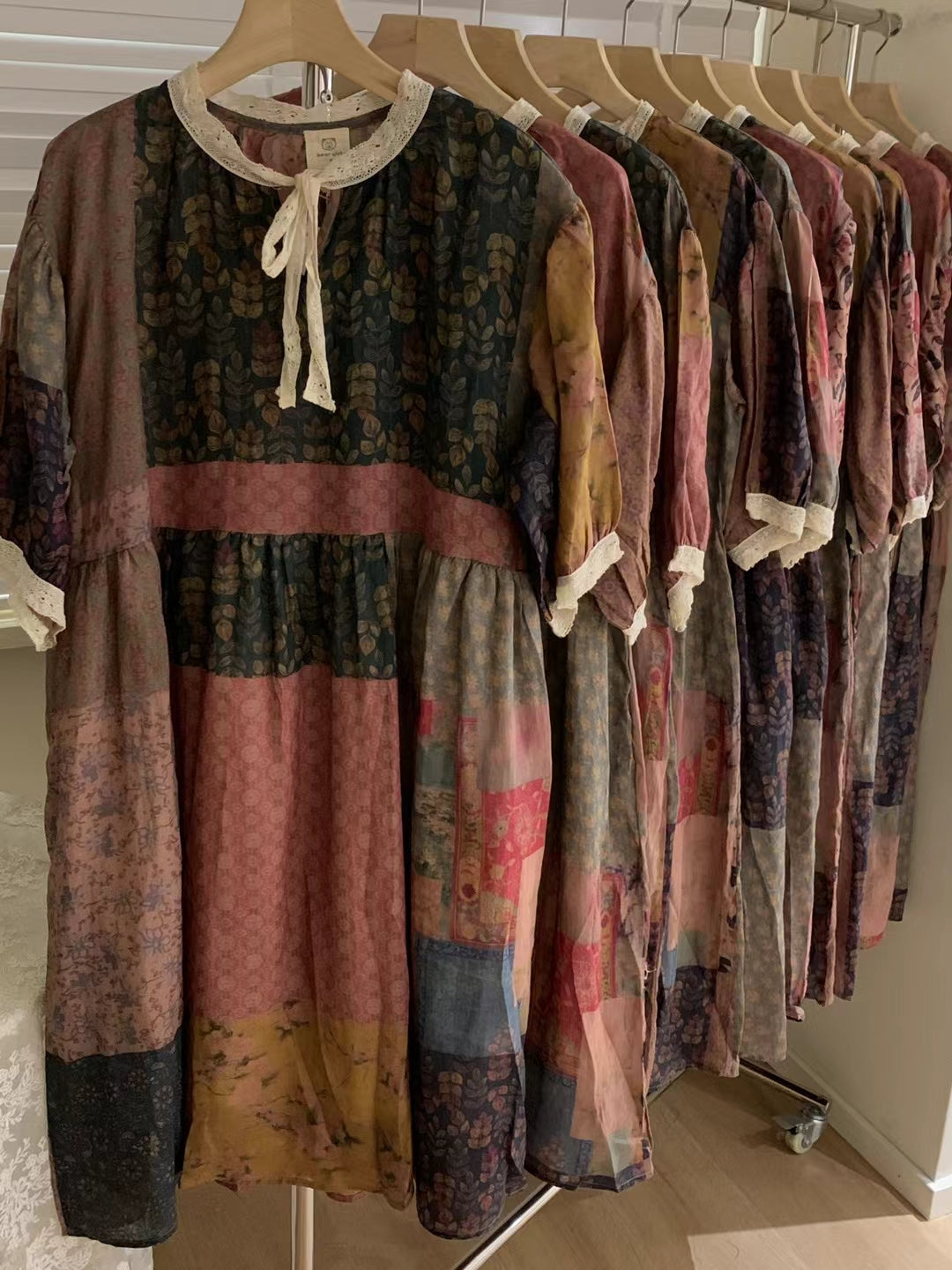 Farmcore Linen Patchwork Dress– The Cottagecore