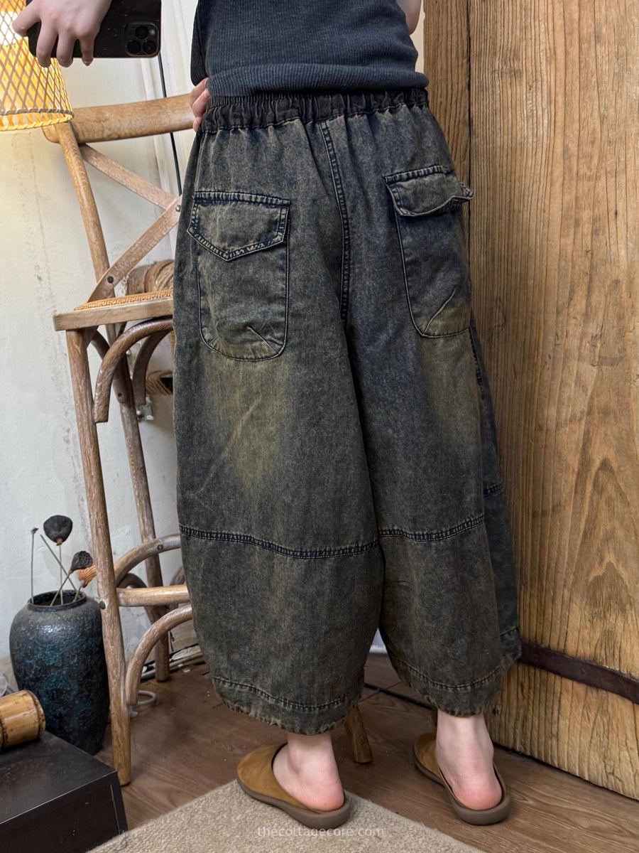 Drawstring Wide Leg Crop Jeans– The Cottagecore