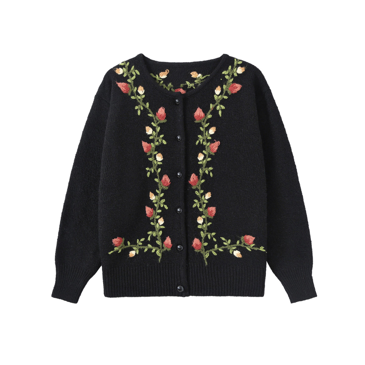 Floral Embroidered Woolen Cardigan– The Cottagecore
