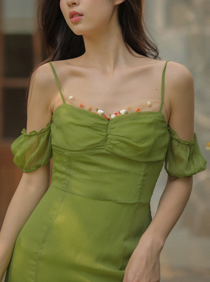 Off Shoulder Green Fairy Dress– The Cottagecore