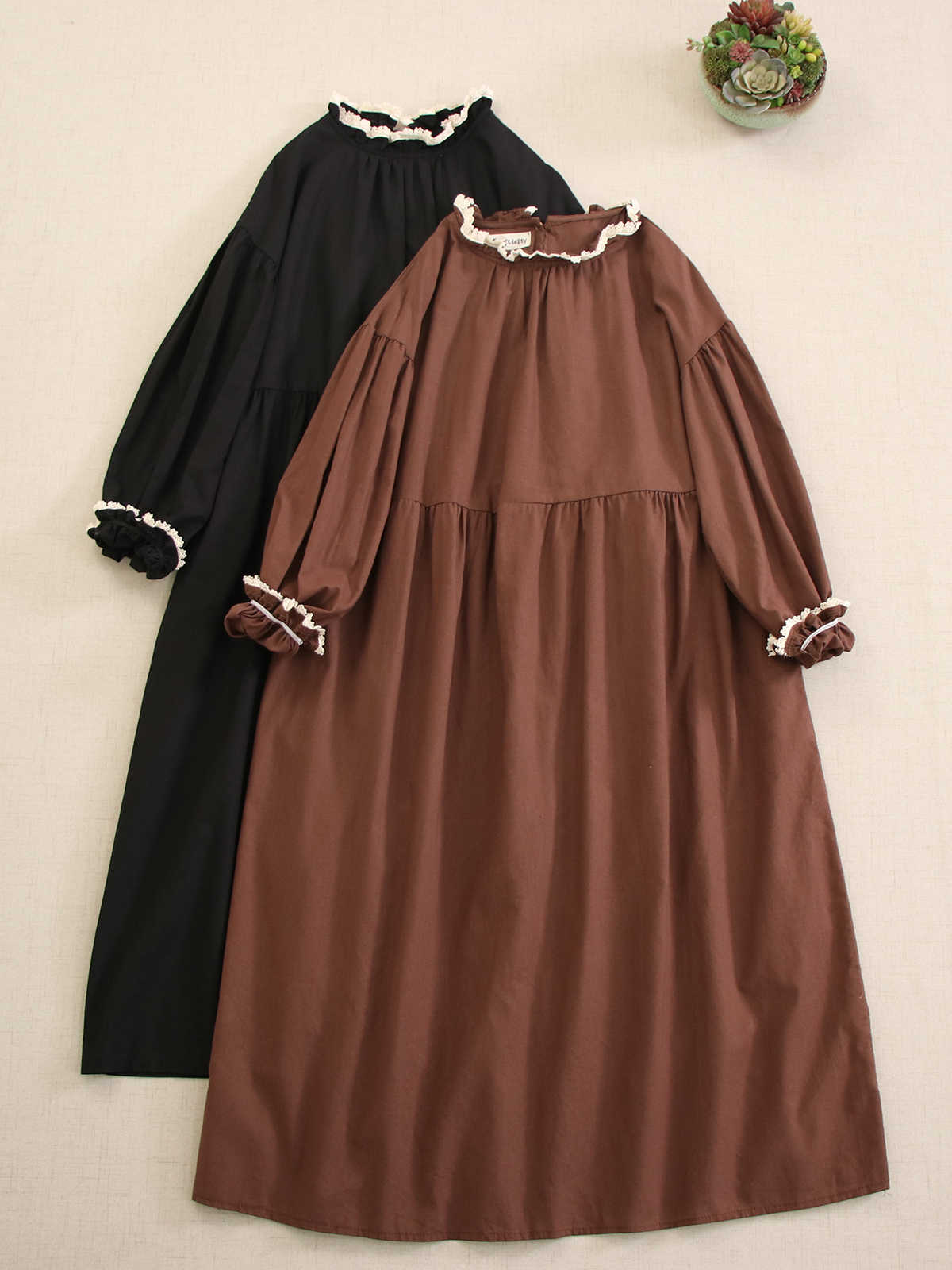 Lace Collar Bottom Dress– The Cottagecore