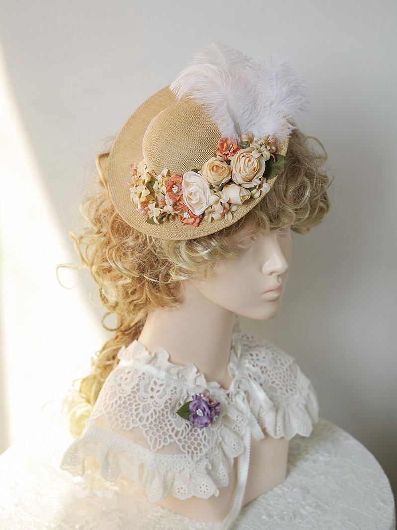 Vintage Flower Feather Bowler Hat– The Cottagecore