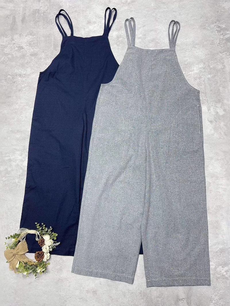 Plain Cotton Linen Overalls– The Cottagecore