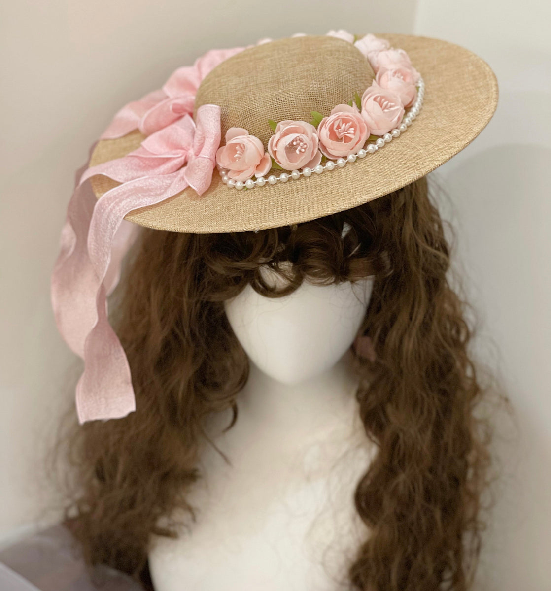 Vintage Pink Flower Pearl Hat– The Cottagecore