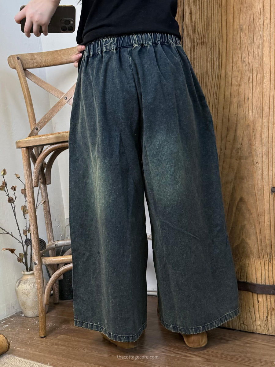 Wide Leg Floral Jeans– The Cottagecore