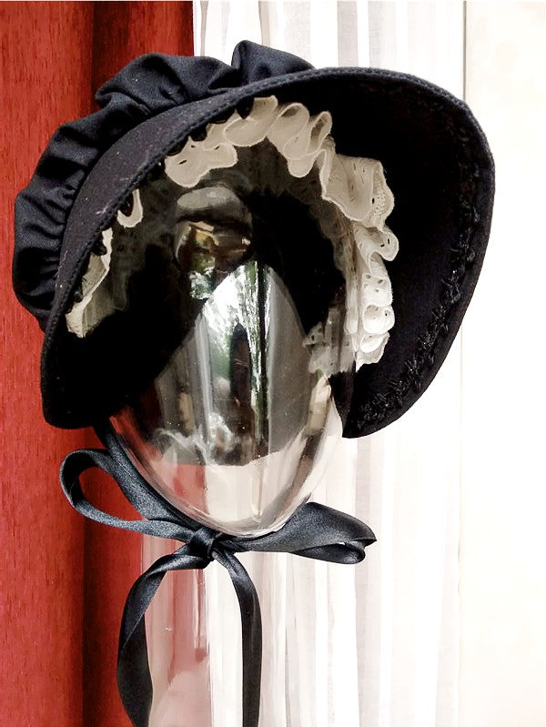Black Colonial Bonnet Hat– The Cottagecore