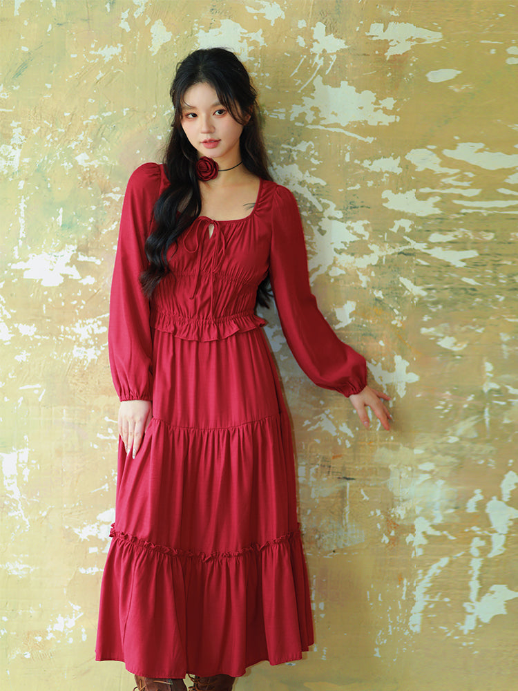 Red Rose Midi Dress– The Cottagecore