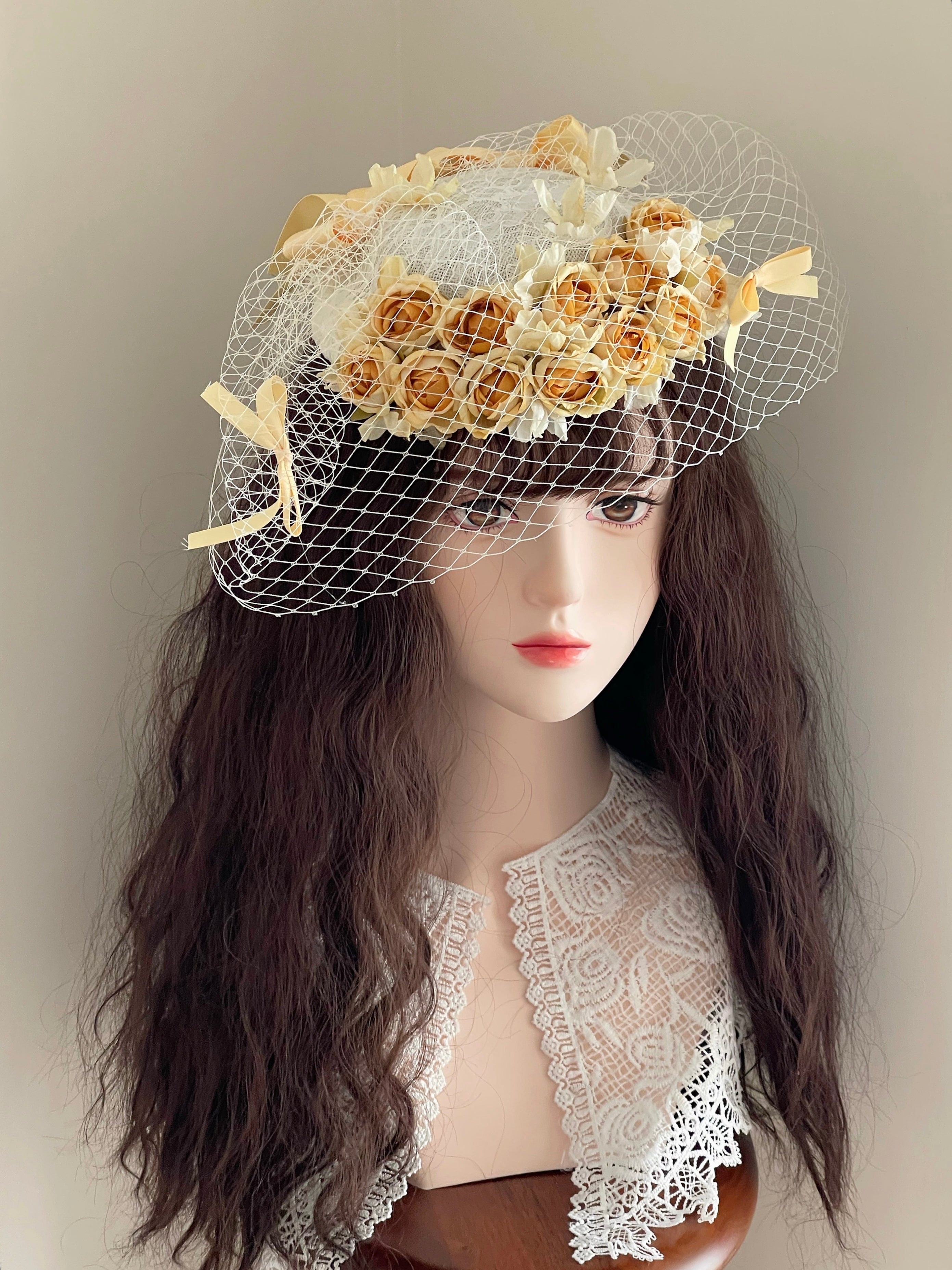 Vintage Yellow Rose Mesh Hat– The Cottagecore