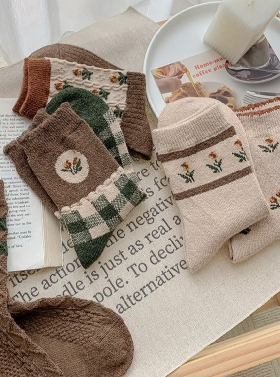 Winter Cottagecore Floral Socks– The Cottagecore