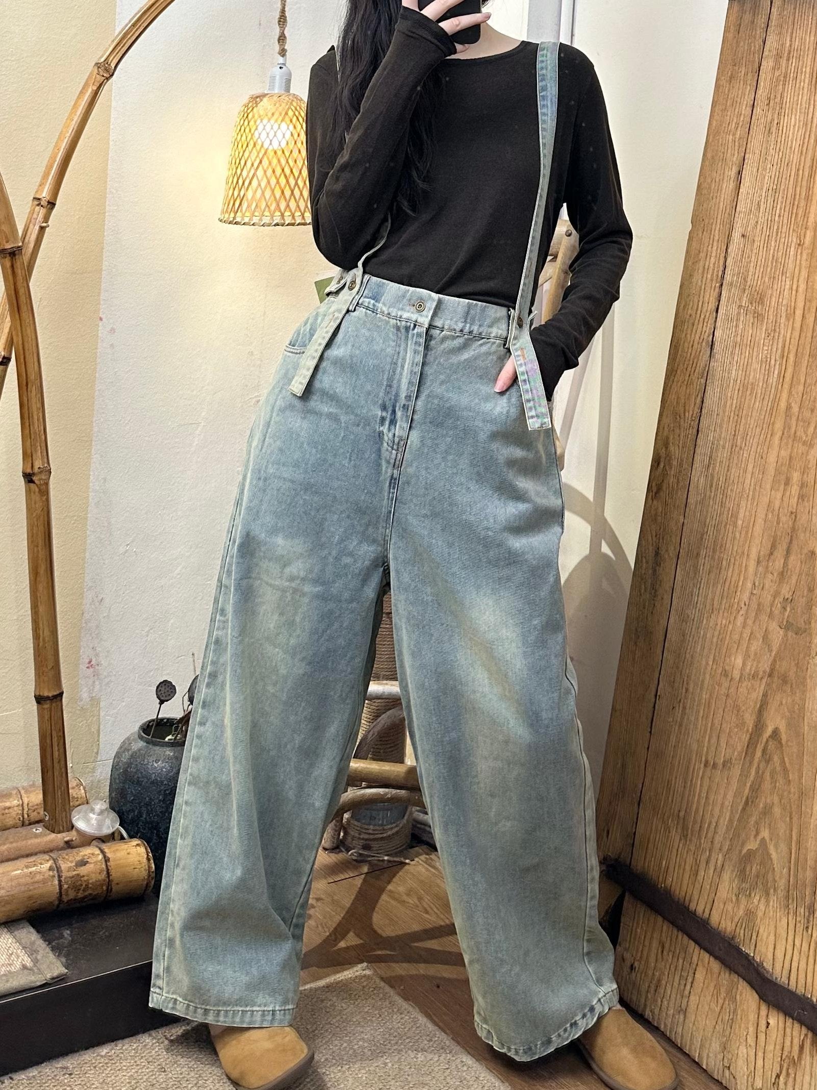 Pinafore Denim Pants– The Cottagecore