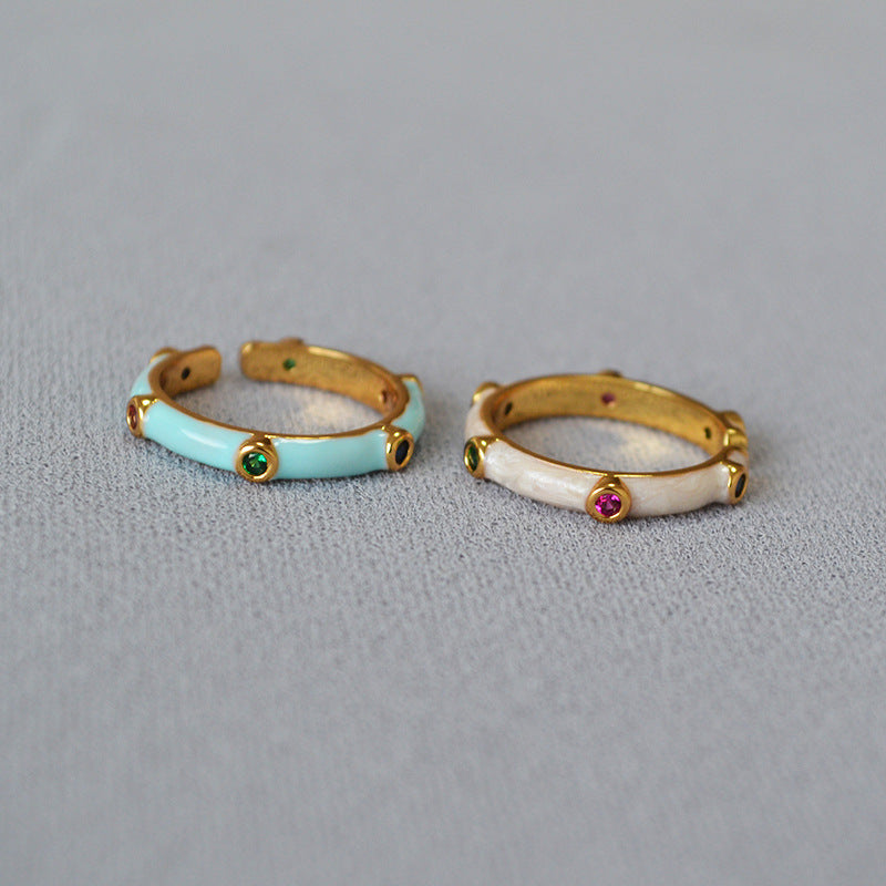 Enamel Open Rings– The Cottagecore