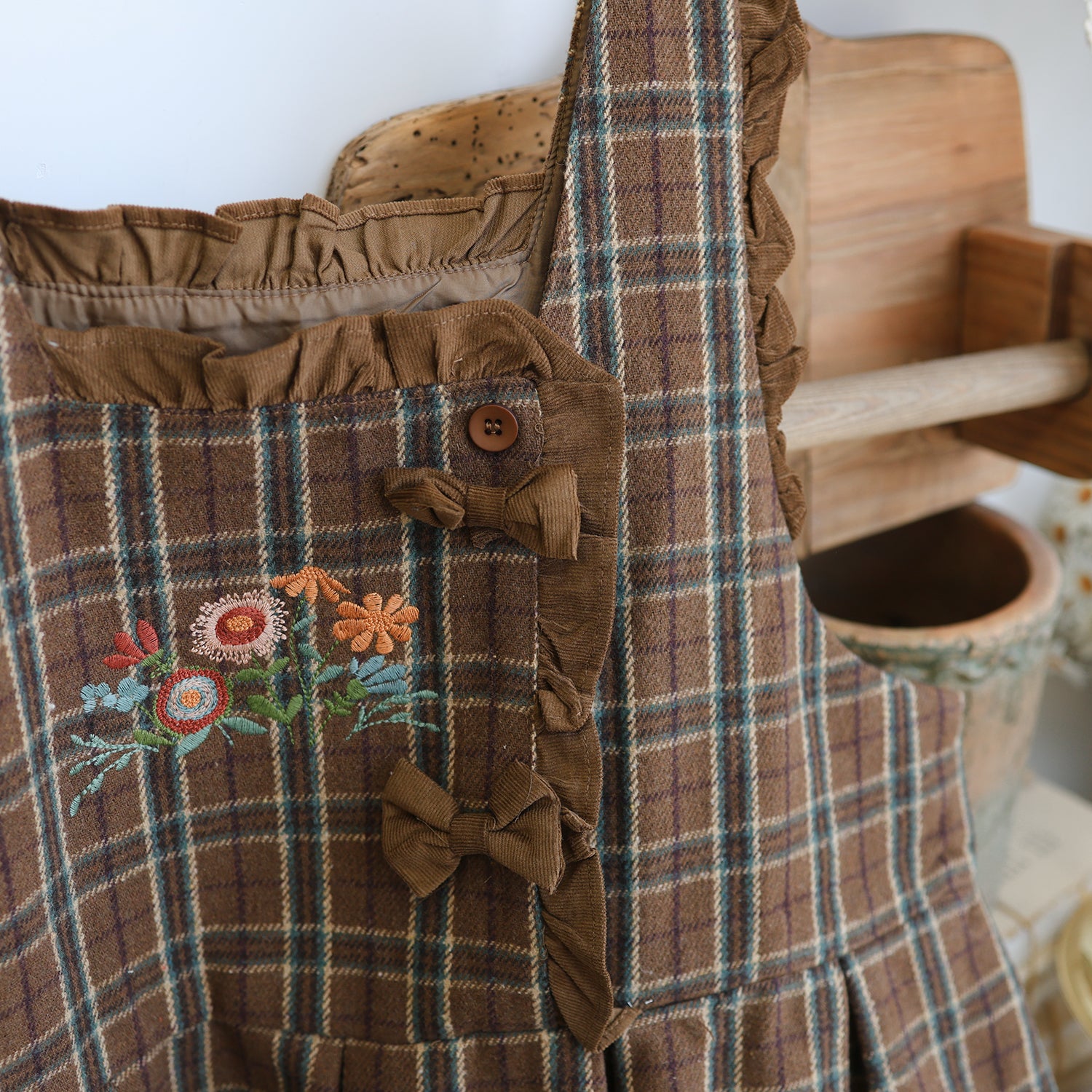 Sweet Plaid Overall Dress– The Cottagecore