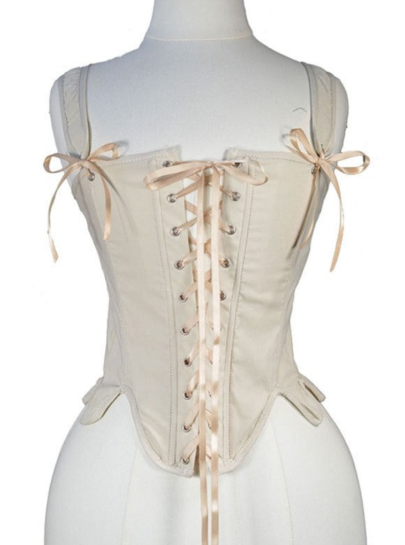 Solid Color Vintage Lace Up Boned Corset– The Cottagecore