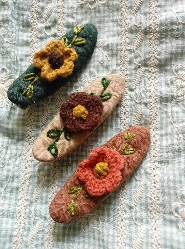 Handmade Embroidered Hair Pin– The Cottagecore