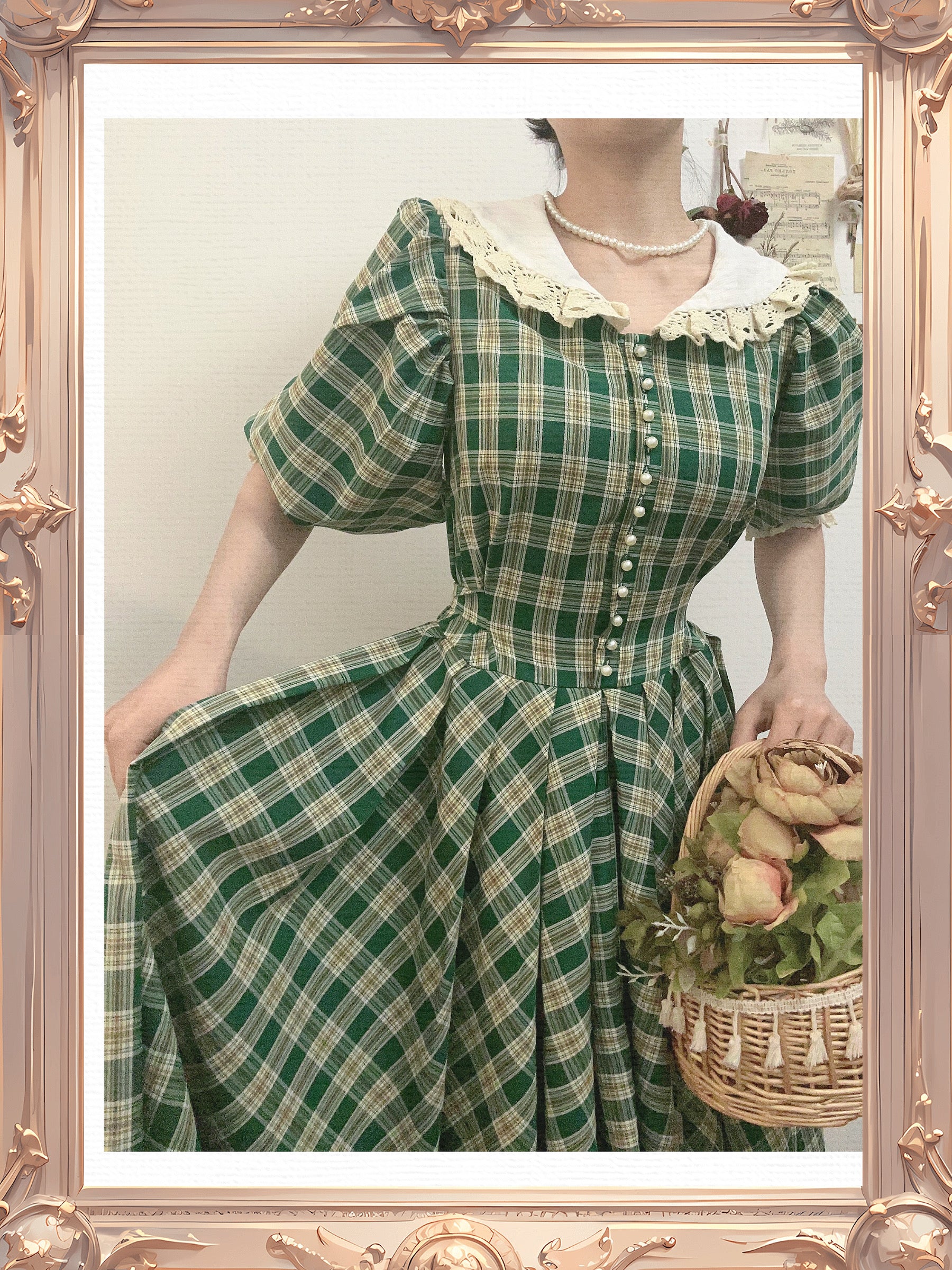 Classic Vintage Plaid Belted Dress– The Cottagecore