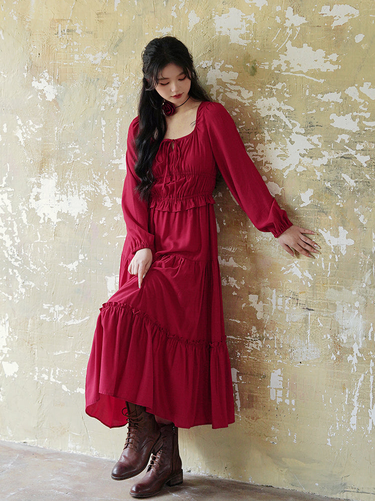 Red Rose Midi Dress– The Cottagecore