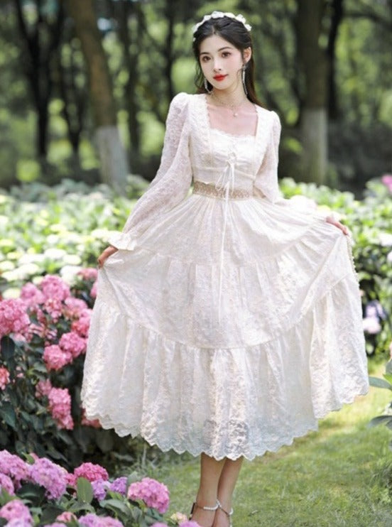 Royalcore Embroidered Lace Dress– The Cottagecore