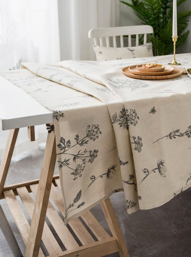 Rustic Cotton Linen Square/ Rectangle Tablecloth– The Cottagecore