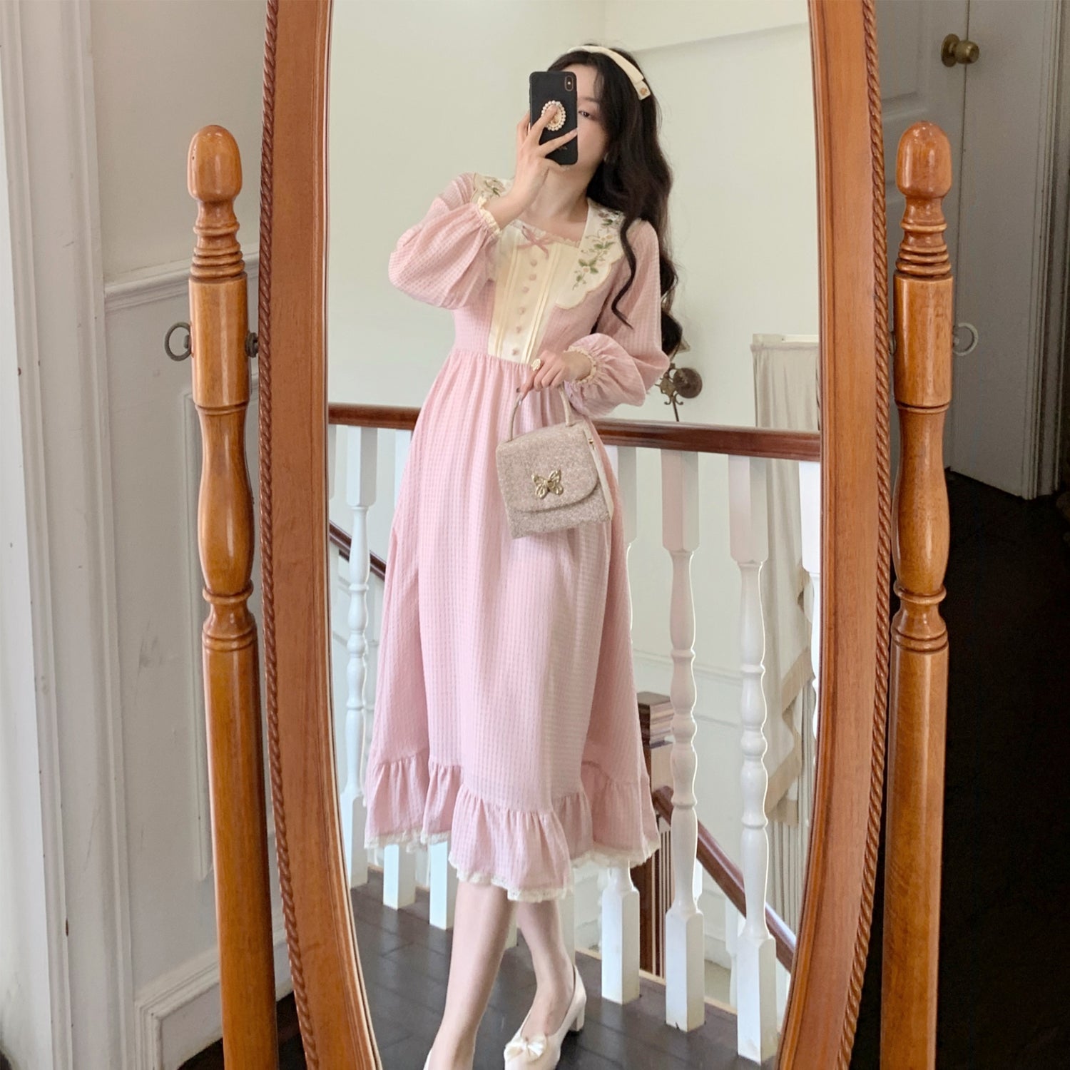 Vintagecore Embroidered Feminine Dress– The Cottagecore