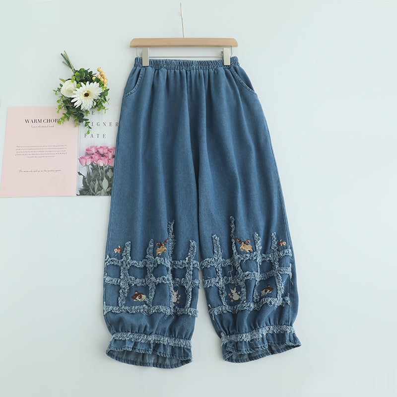 Cute Embroidered Denim Bloomers– The Cottagecore