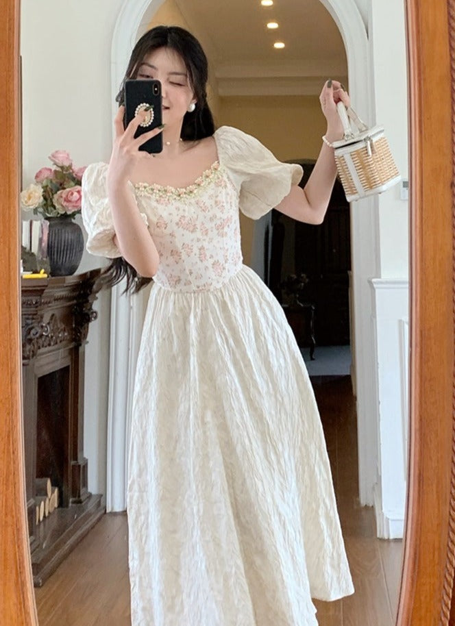 Puffy Sleeve Vintage Floral Dress– The Cottagecore