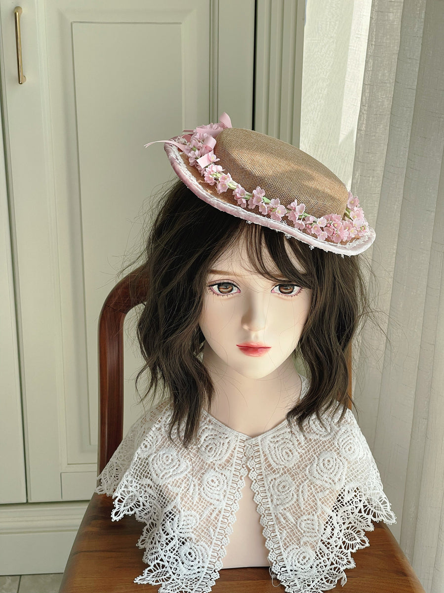 Vintage Pink Velvet Flat Hat– The Cottagecore
