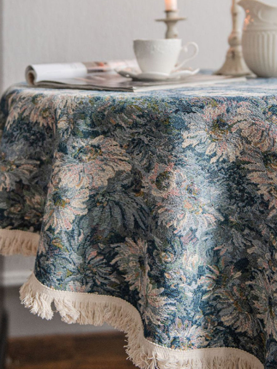 Vintage Floral Tassel Round Tablecloth– The Cottagecore