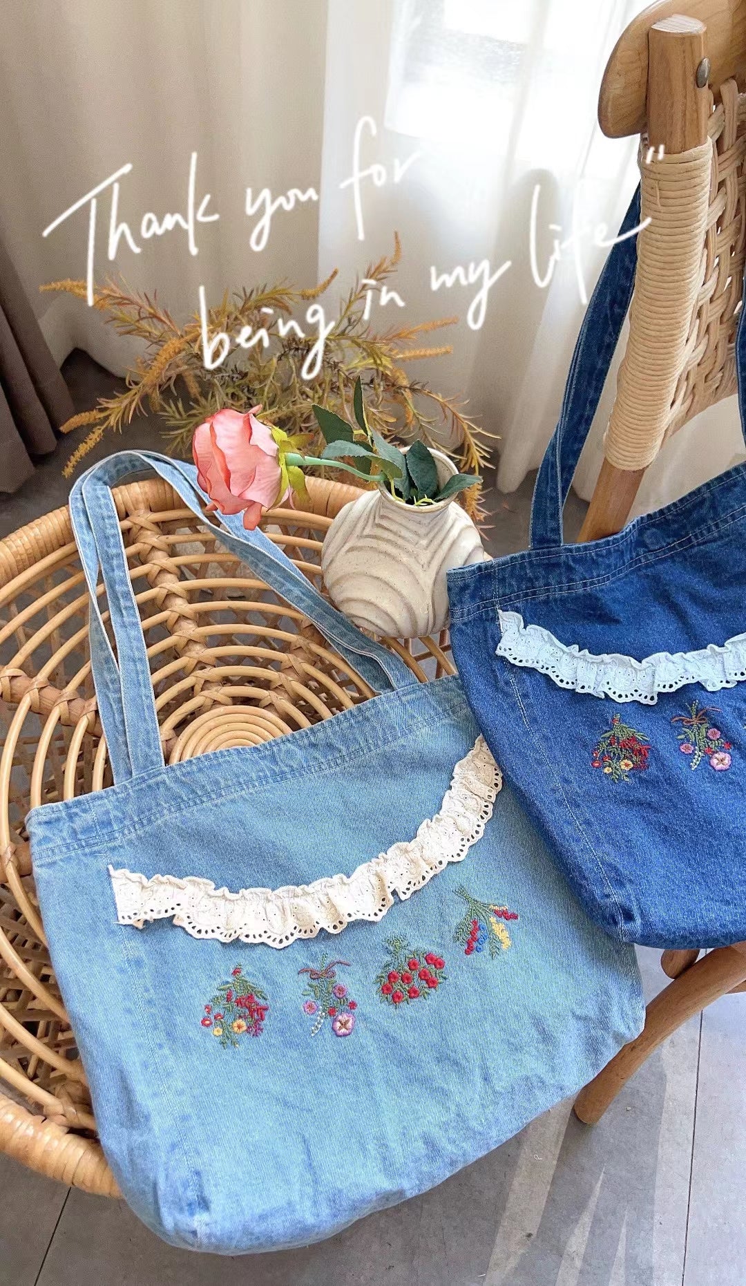Handmade Denim Shoulder Bag– The Cottagecore