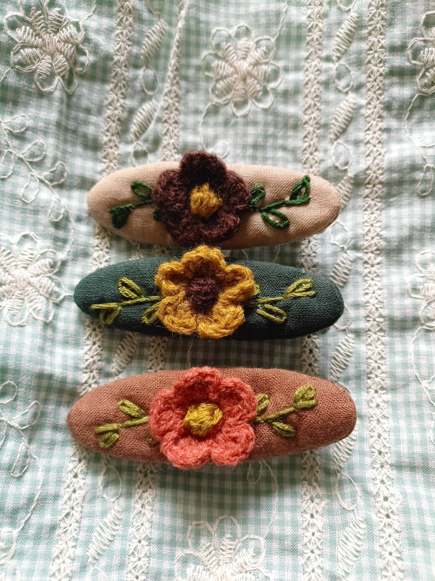 Handmade Embroidered Hair Pin– The Cottagecore