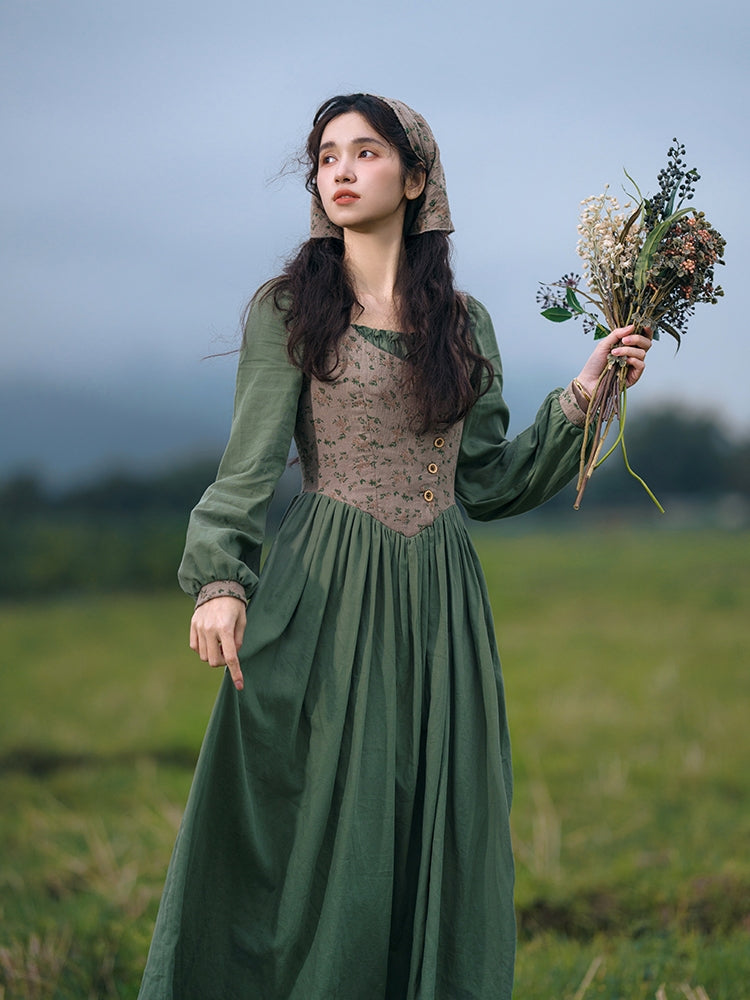 Prairie Vibe Countryside Dress (kerchief included)– The Cottagecore