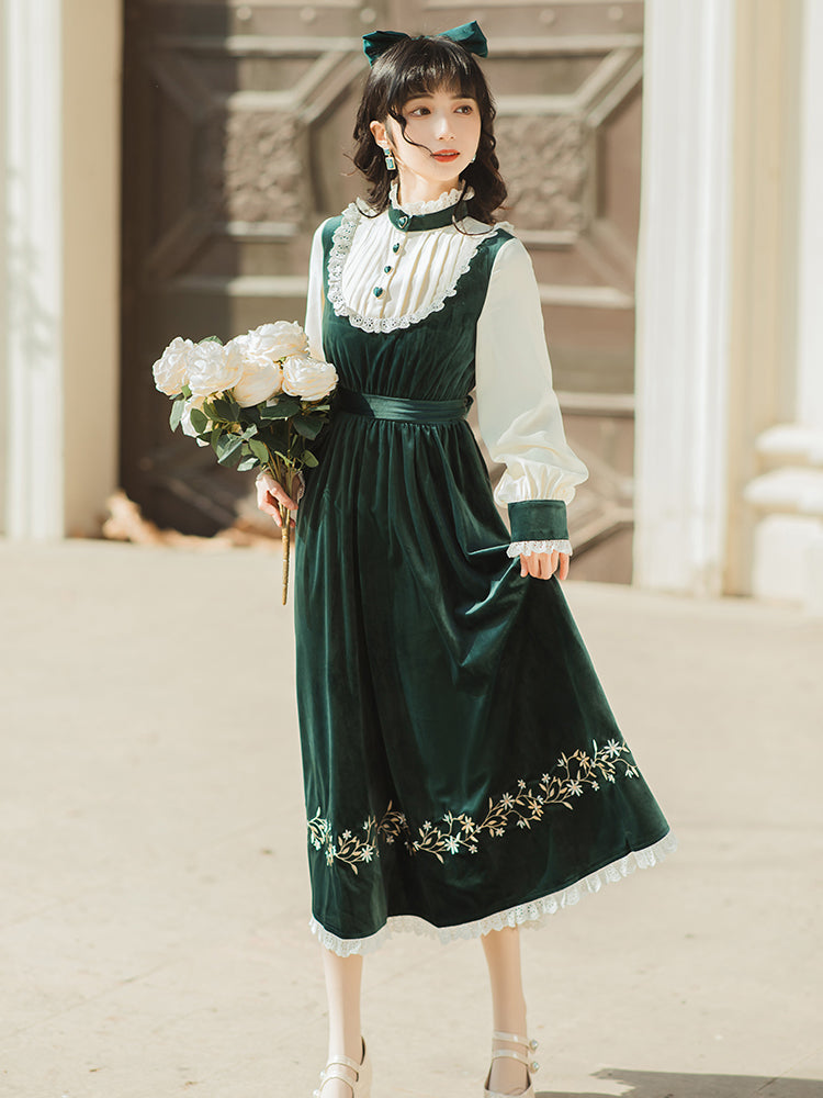 Royalcore Velvet Patchwork Dress– The Cottagecore