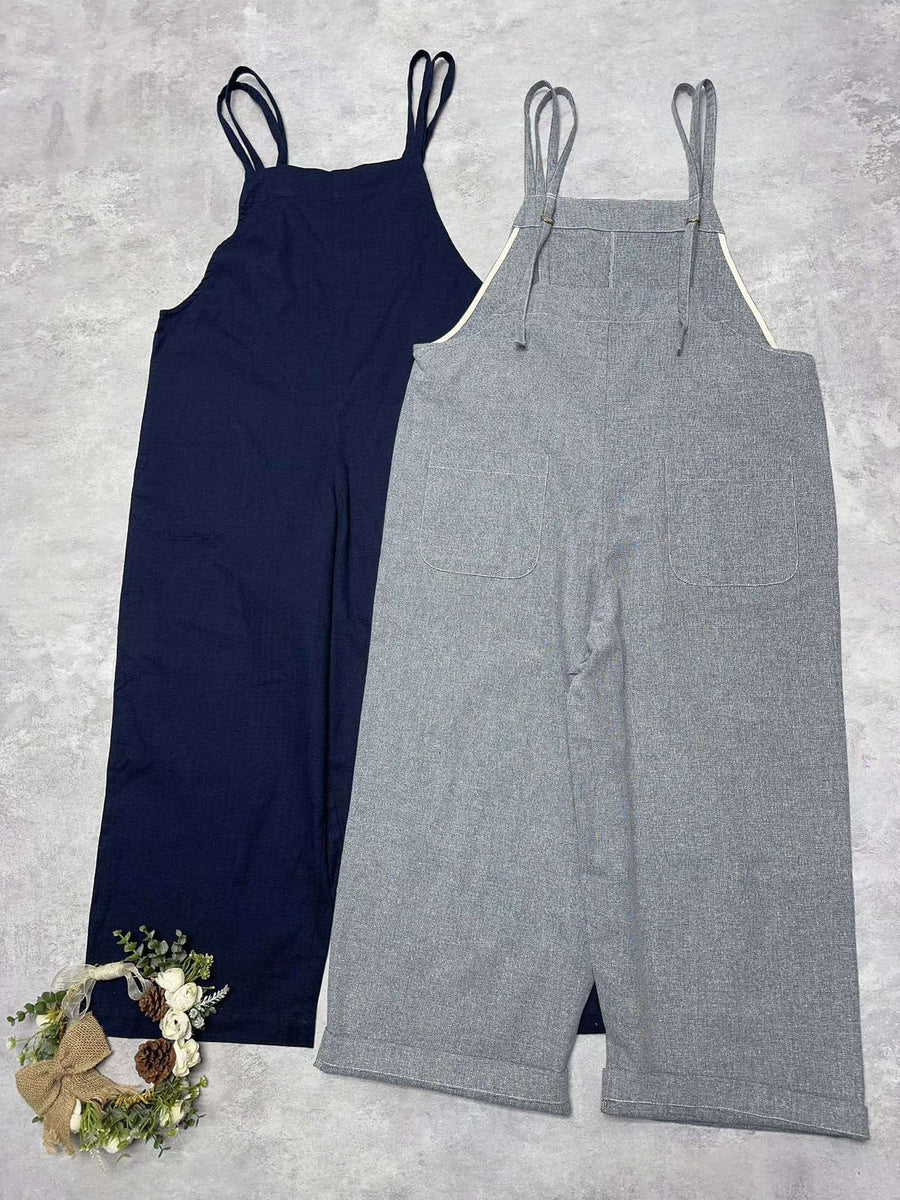 Plain Cotton Linen Overalls– The Cottagecore