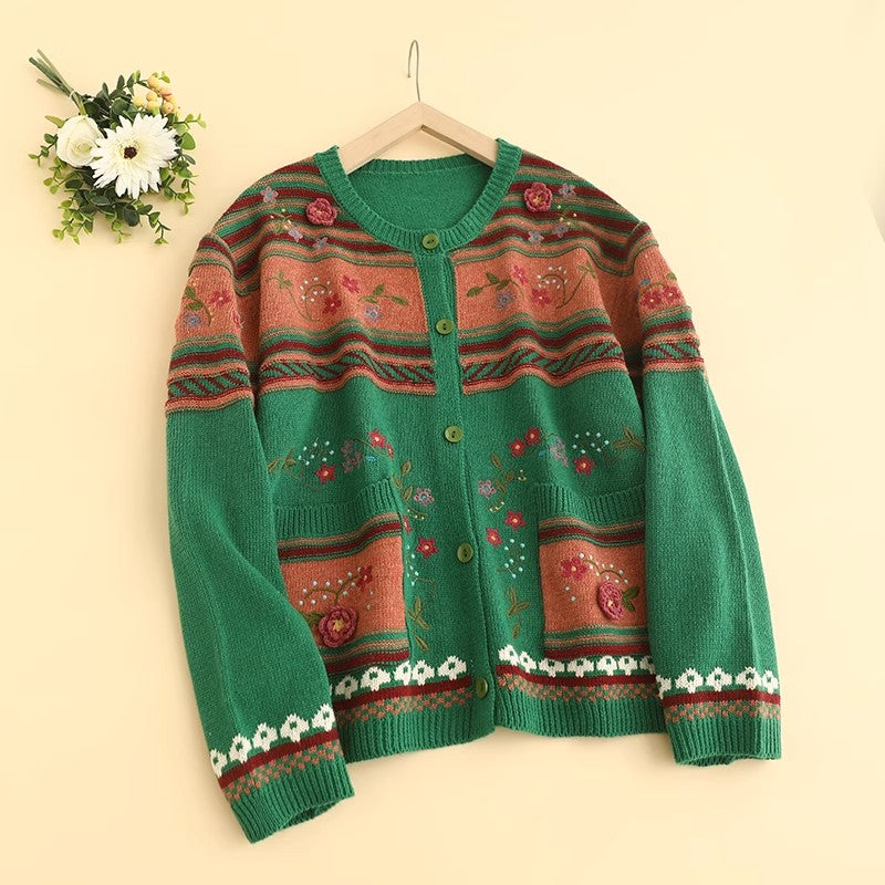 Cottagecore Floral Embroidered Cardigan– The Cottagecore
