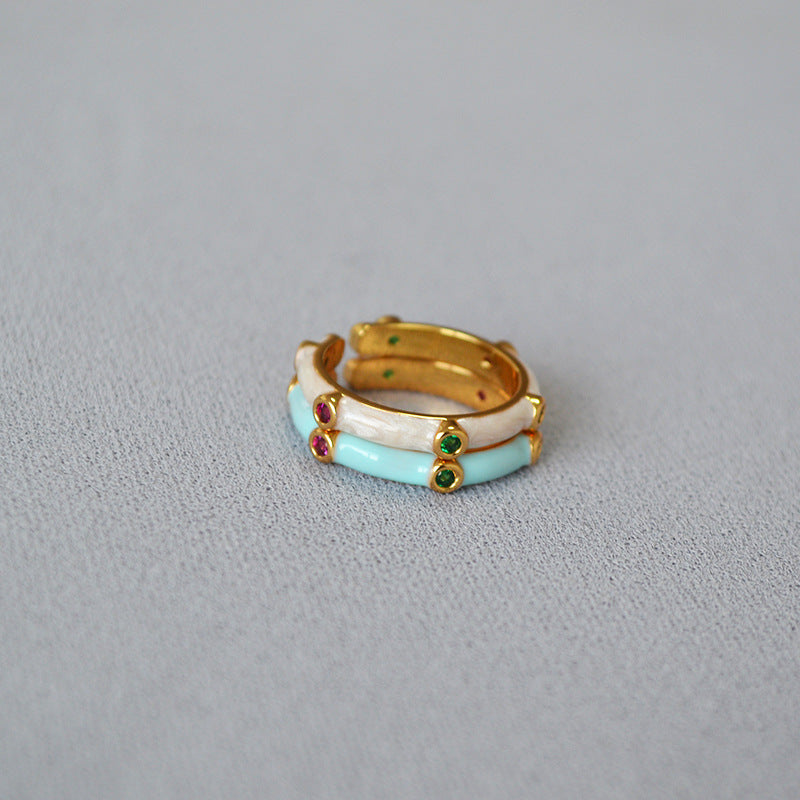 Enamel Open Rings– The Cottagecore