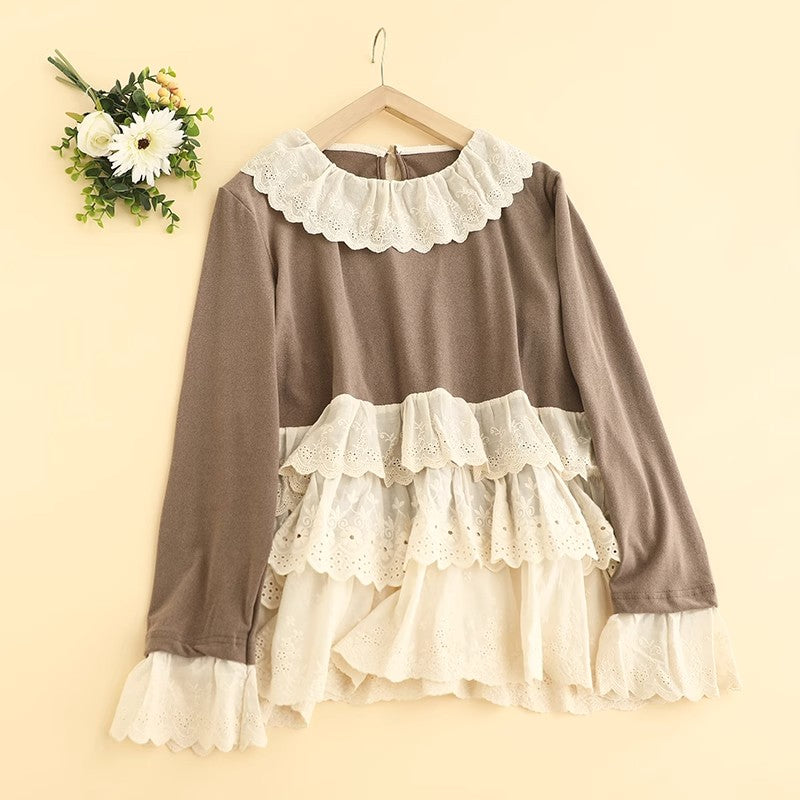 Lace Layered Hem Bottom Shirt– The Cottagecore