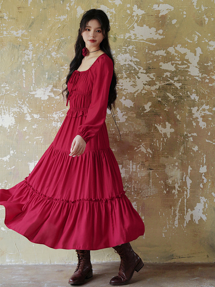 Red Rose Midi Dress– The Cottagecore