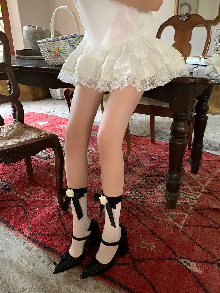 Classic White Rose Socks– The Cottagecore
