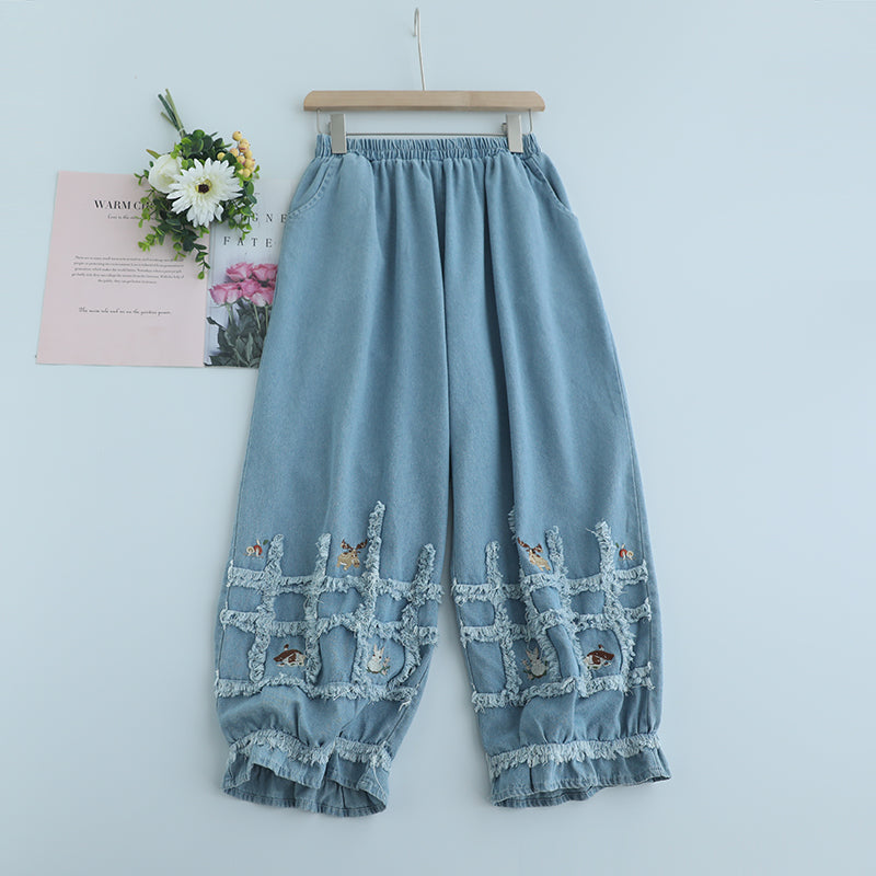 Cute Embroidered Denim Bloomers– The Cottagecore