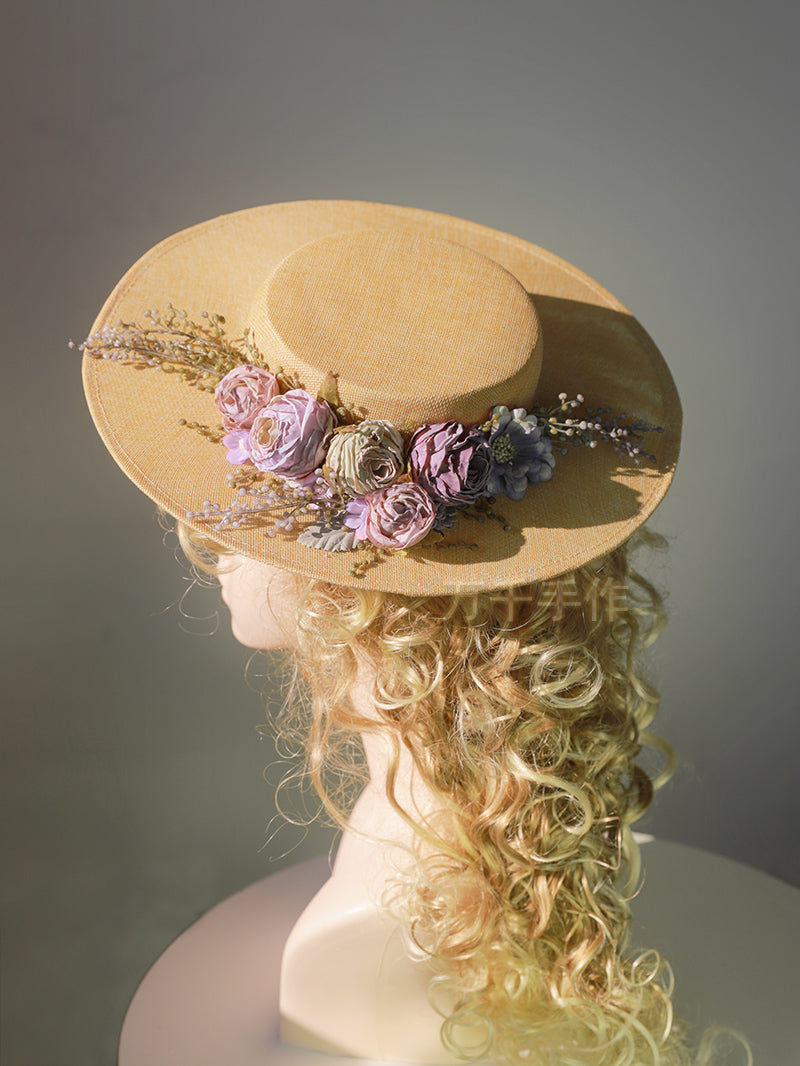 Vintage Floral Flat Hat– The Cottagecore
