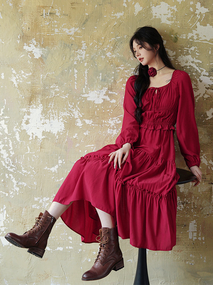 Red Rose Midi Dress– The Cottagecore