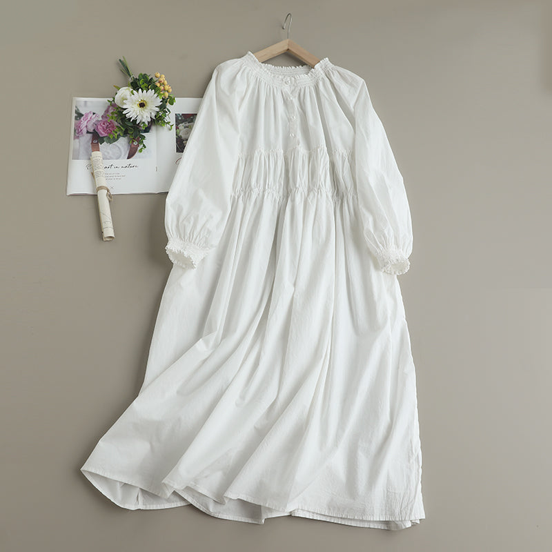 Solid Color Cotton Dress– The Cottagecore