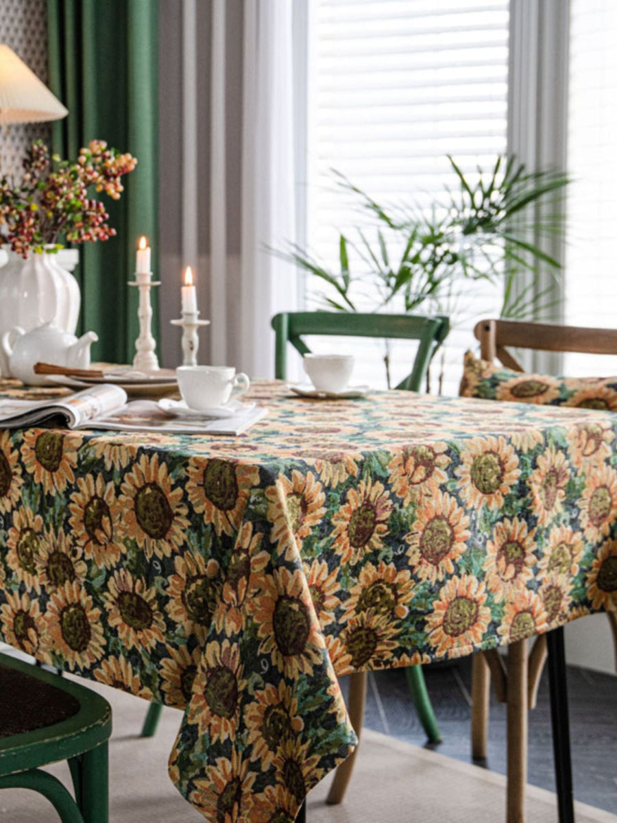 Artistic Sunflower Tablecloth– The Cottagecore