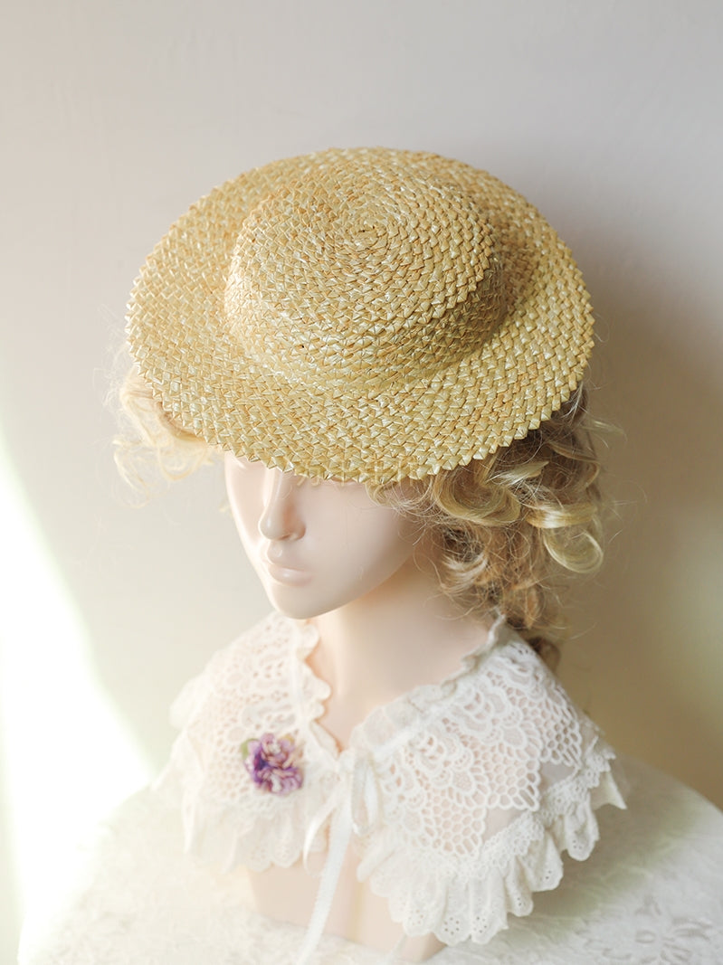 Vintage Straw Flat Hat– The Cottagecore